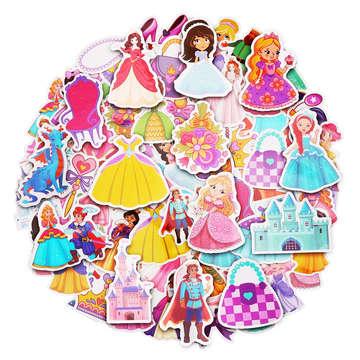 Amazon.com: 100 Pack Princess Stickers, Princess Party Favors, Birthday ...