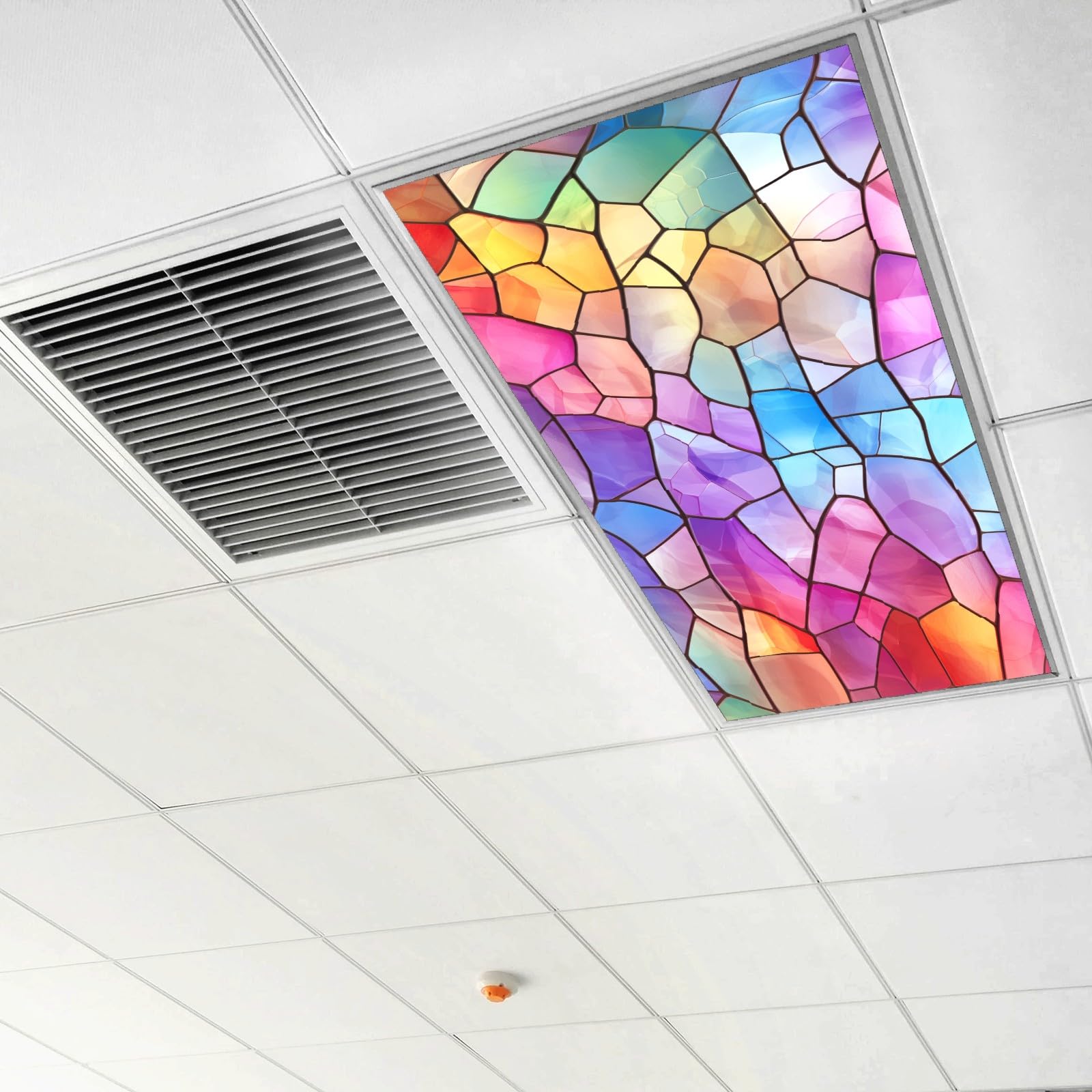 Glass Fluorescent Light Lenses Rectangle Stained Glass | Fluorescent