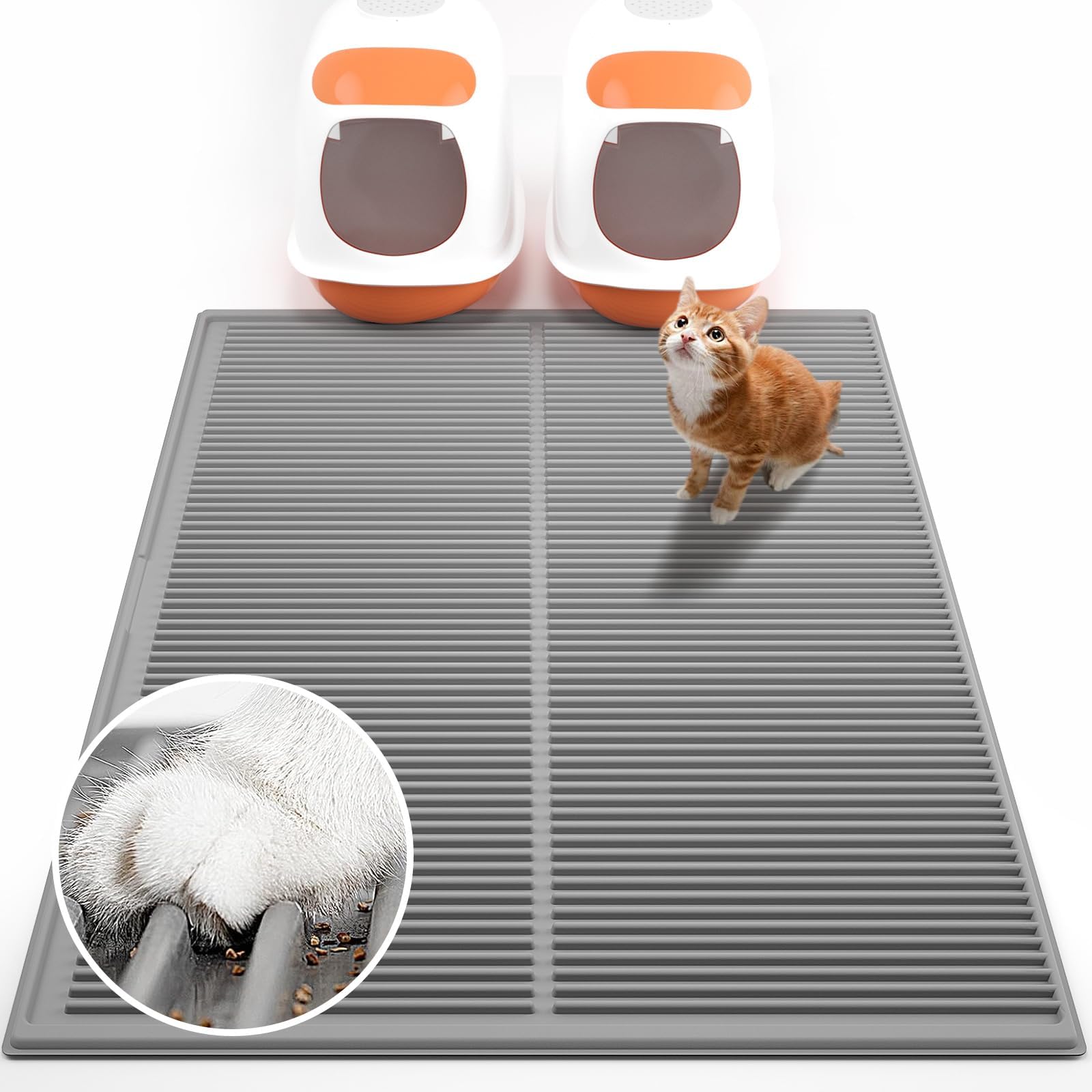 Amazon.com: PetNova Extra Large Litter Mat: XL 45"x31" Groove Design ...