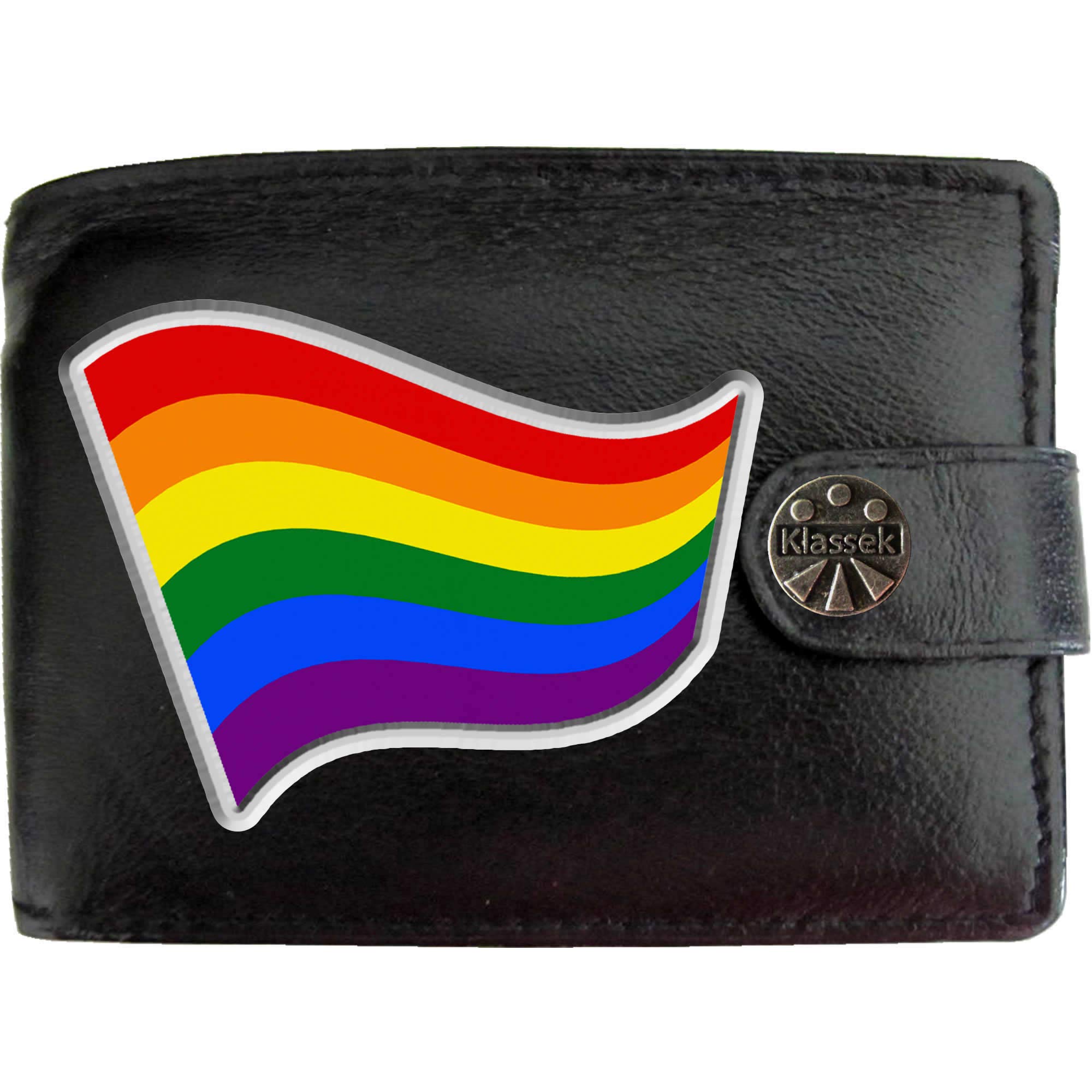 Buy Gay Pride No Symbol Symbol KLASSEK Mens Wallet Real Black Leather ...