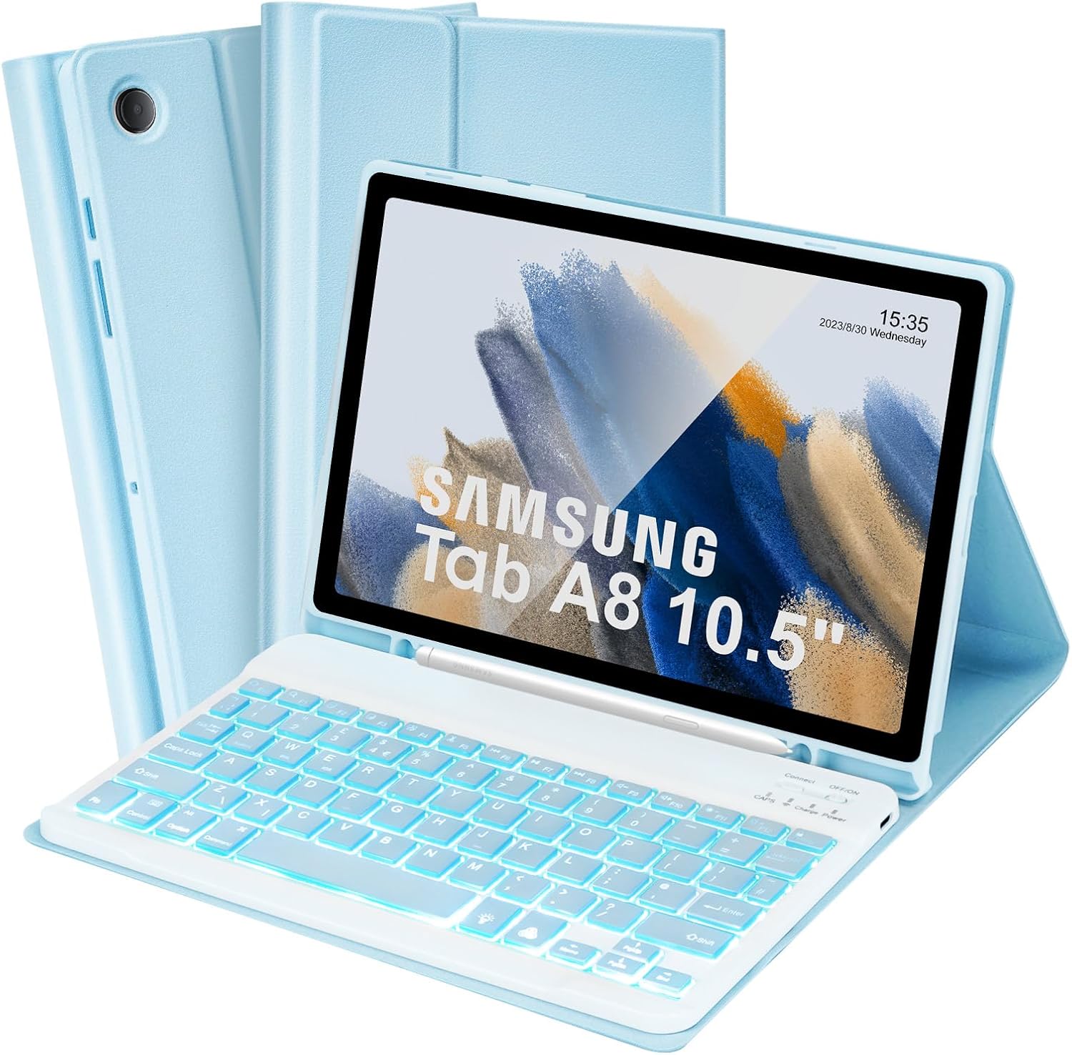 SOPPY Backlit Keyboard Case for Samsung Galaxy Tab A8 10.5 inch, UK ...