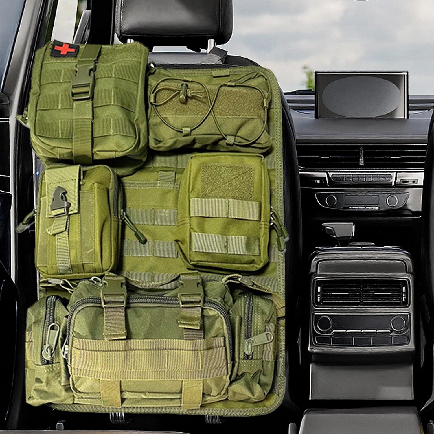 Snapklik.com : 6 Pack Tactical Molle Car Seat Back Organizer, Military ...