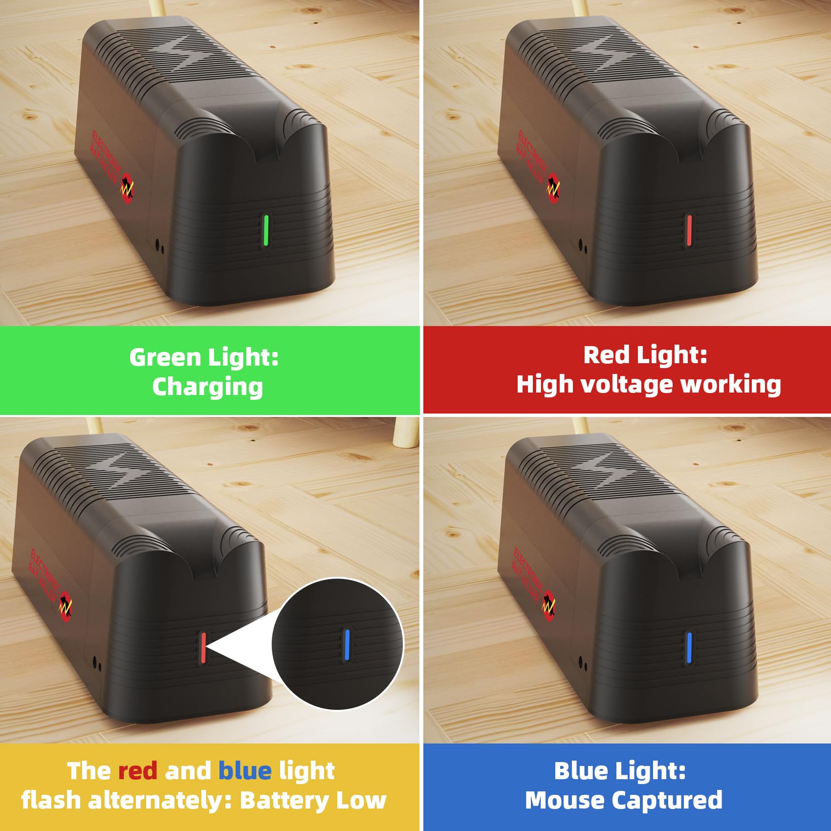 Electric Mouse Trap for Home, 2 Pack Effective Humane Indoor Rat Killer ...