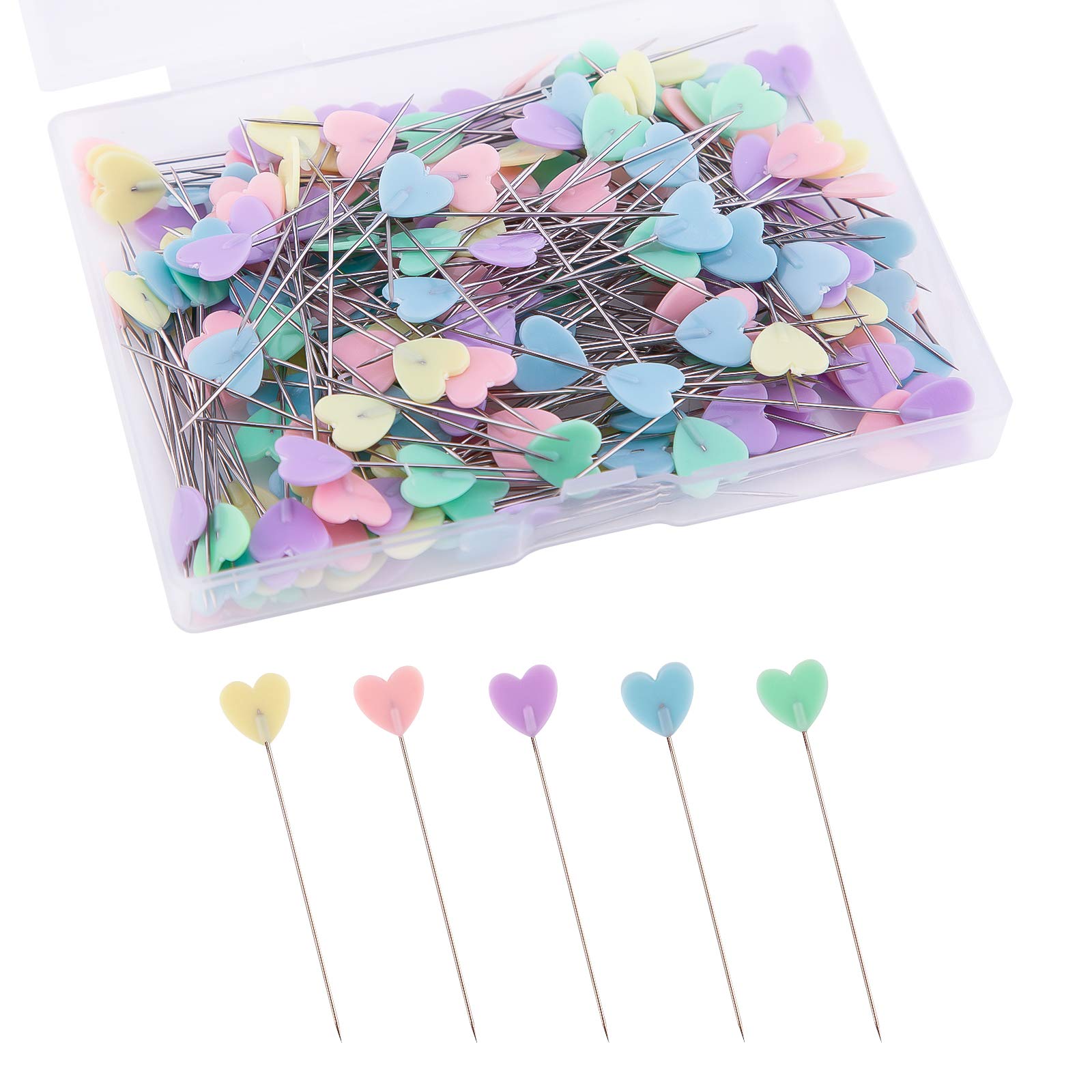 Amazon.com: LUTER 200pcs Flat Love Head Pins with a Storage Box ...