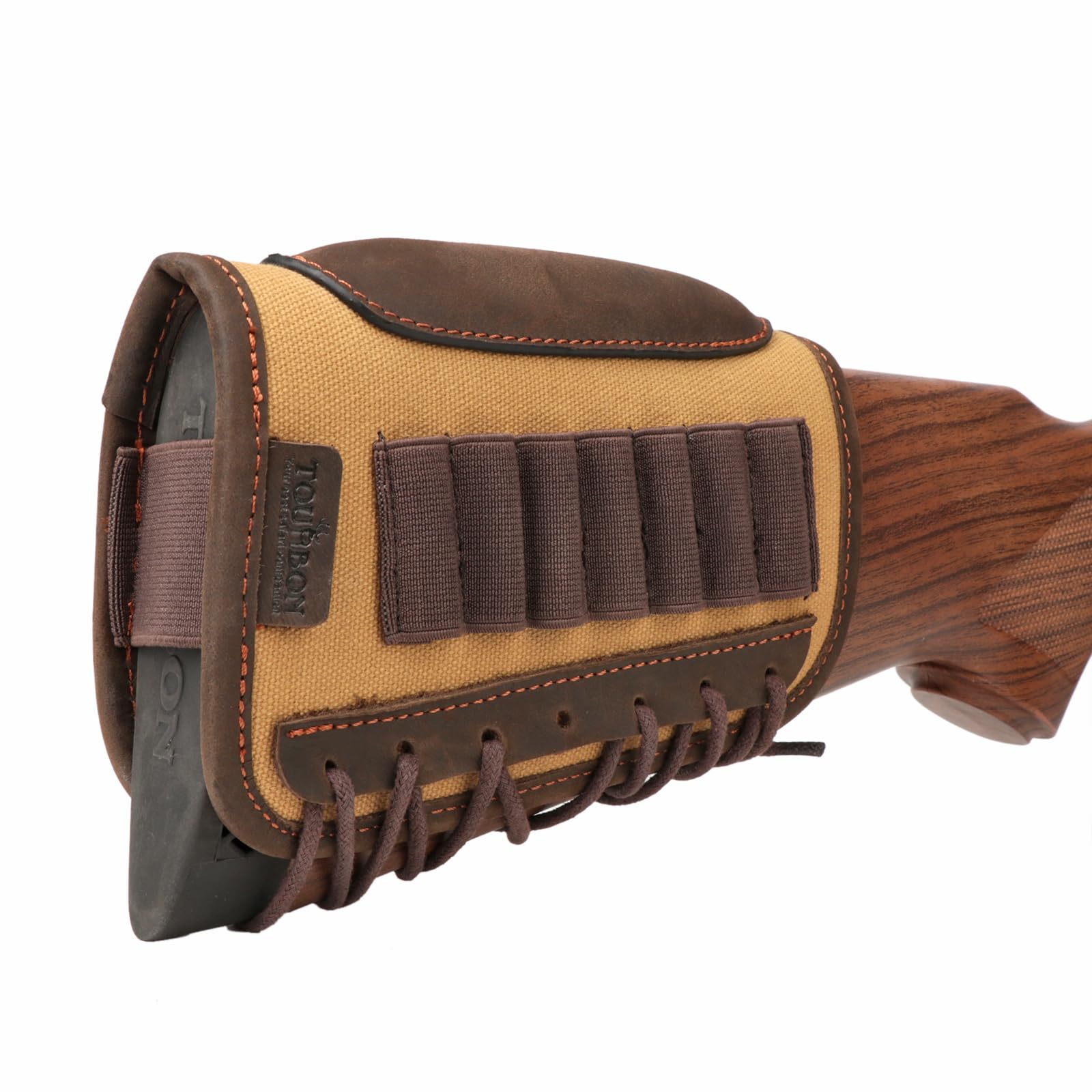 TOURBON Canvas Leather Rifle Cheek Rest Pad Bullet Cartridge Holder ...