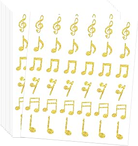 Amazon.com: 540pcs Music Note Stickers Gold Foil Envelope Seal Sticker ...