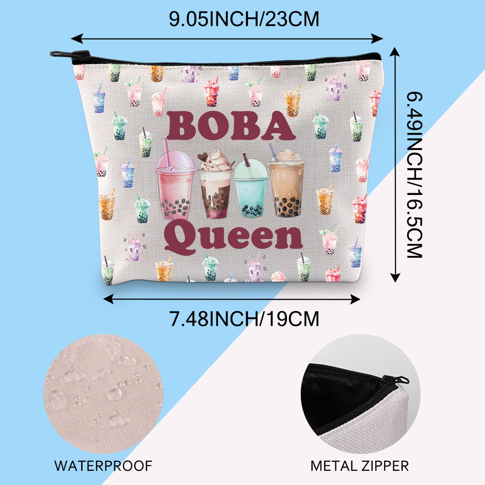 Snapklik.com : Boba Tea Makeup Bag - Boba Queen - Bubble Tea Gift ...