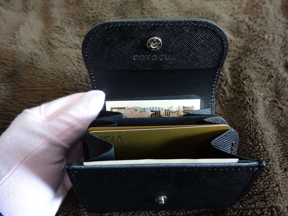 Amazon.co.jp: [COTOCUL] コトカル ミニ財布 本革 都レザー はんなり お札が折れない 二つ折り 小さい財布 レディース メンズ (ブラック) ブラック 黒 : ファッション