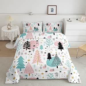 Amazon.com: Xmas Comforter Set Queen Size Merry Christmas Bedding ...