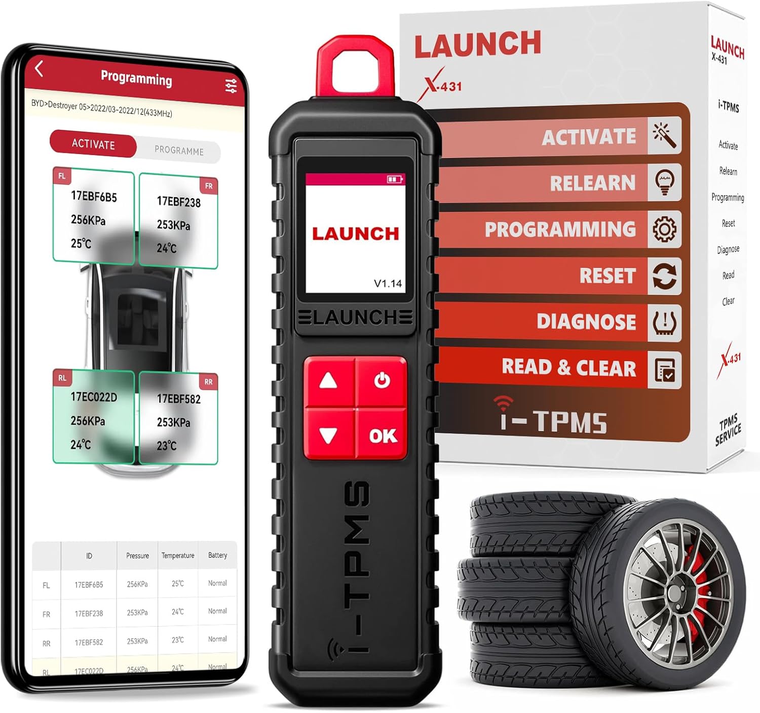 LAUNCH X431 i-TPMS Tire Pressure Detector Tire Pressure Monitoring ...