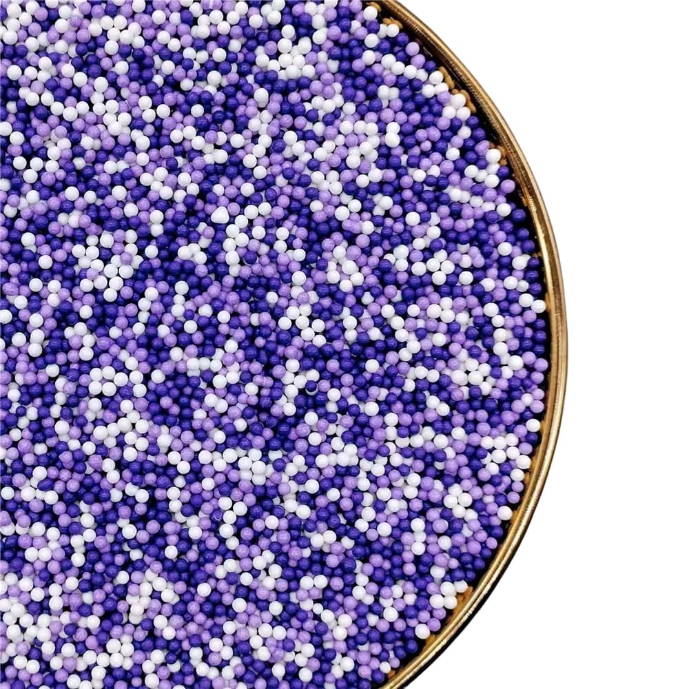 Amazon.com: Christmas Purple Pearls Sprinkles 130g/4.6oz, White Edible ...