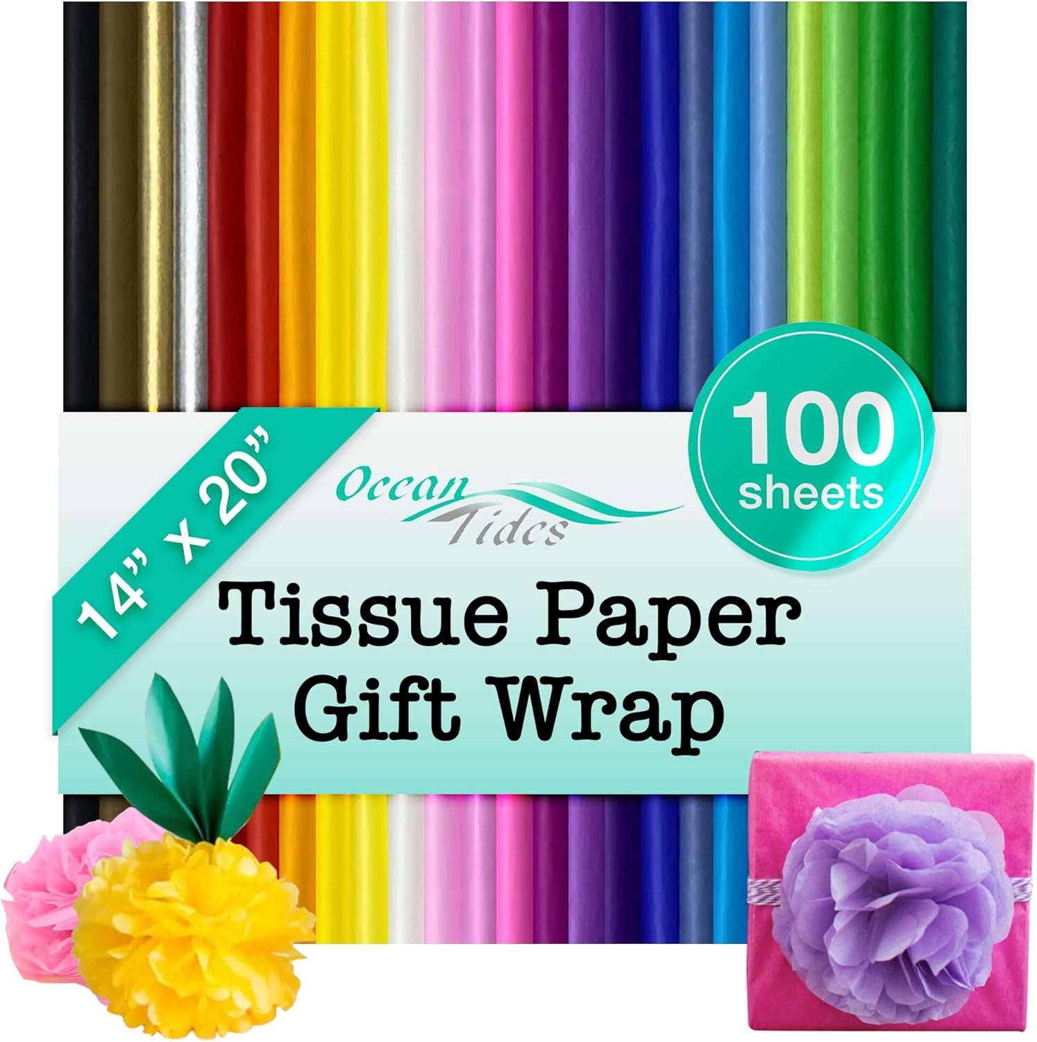 Ocean Tides Gift Wrapping Assorted Tissue Paper Bulk - Wrapping Paper ...