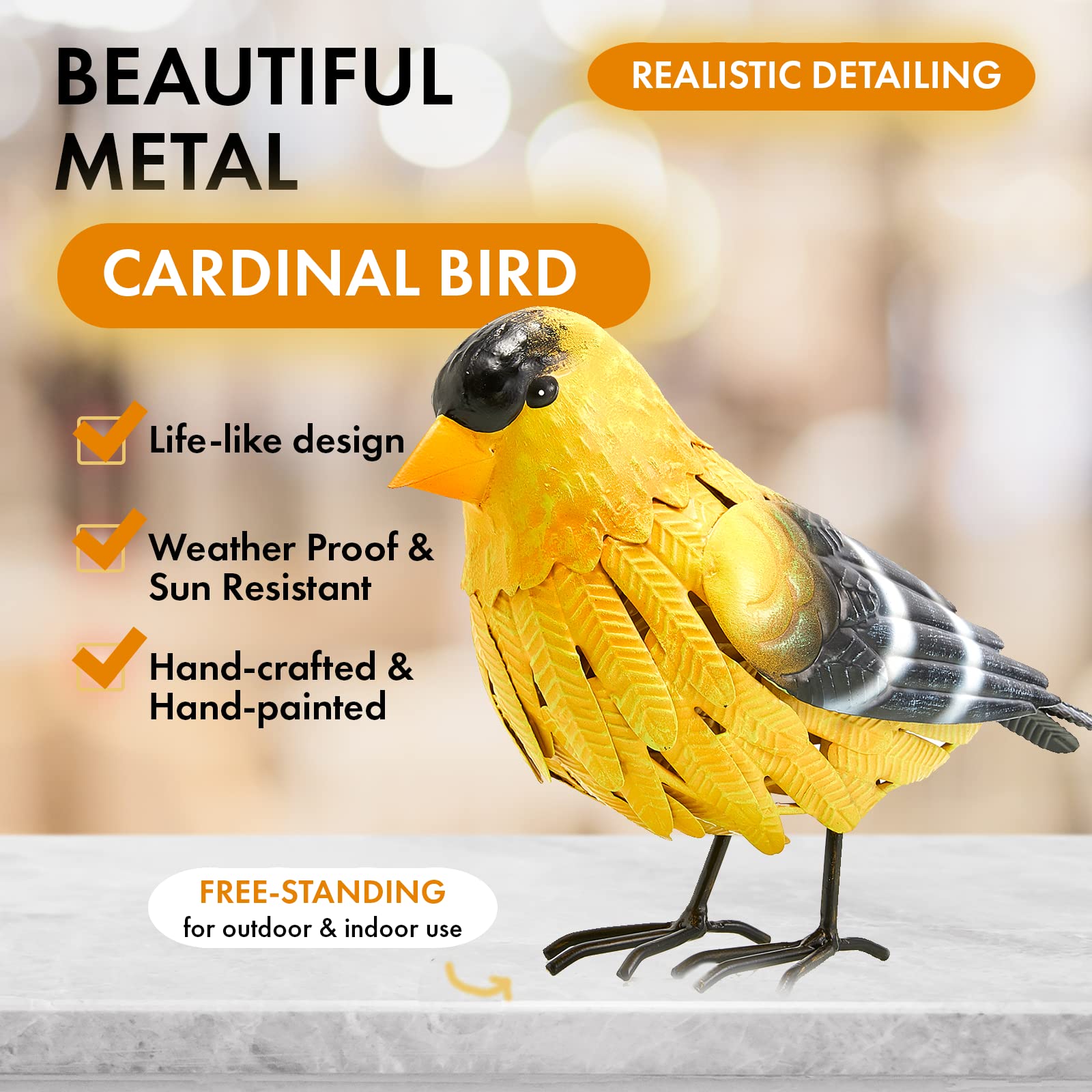 Snapklik.com : American Goldfinch Metal Garden Bird, Yard Sculpture Art ...