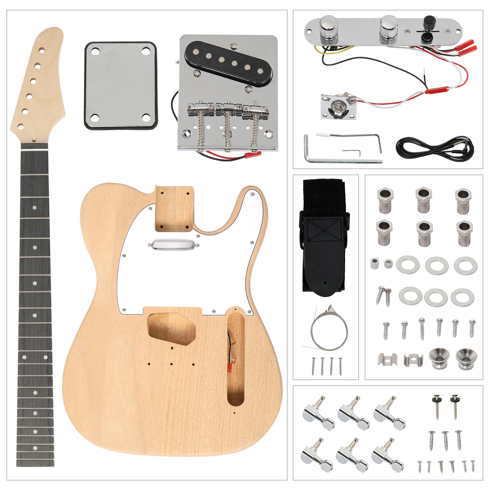 Amazon.com: Electric Guitar,DIY Electric Guitar Kit with Mahogany Body ...