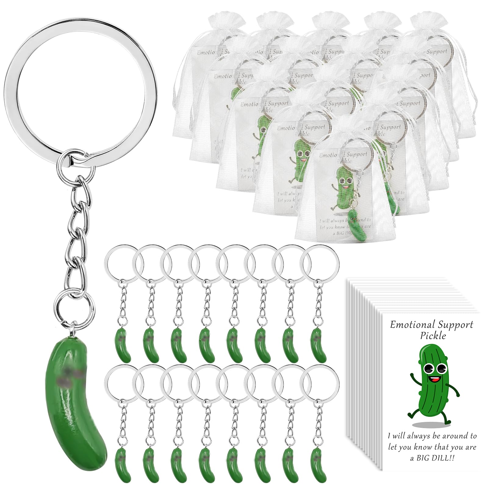 Amazon.com: Garfunkel 25 Sets Inspirational Positive Pickle Keychain ...