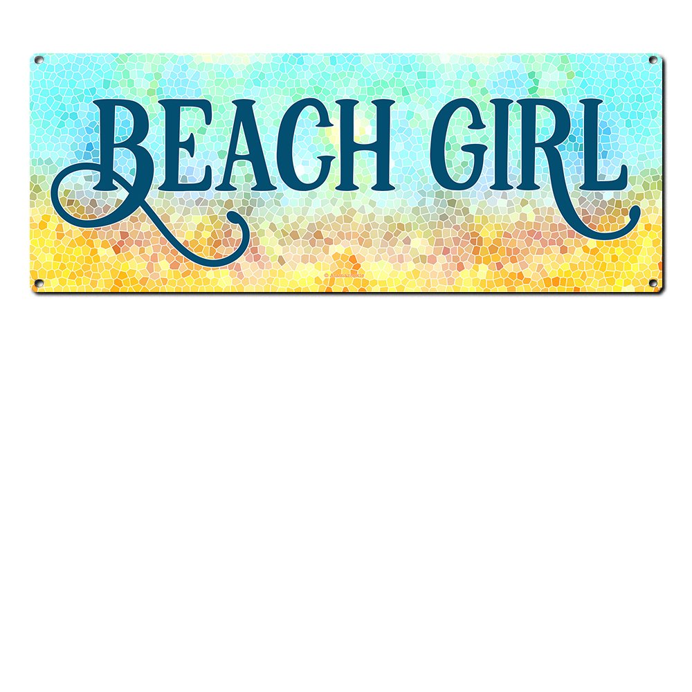 Amazon.com: Beach Girl, 5.75 x 15.5 Inch Aluminum Sign, Beach Theme ...