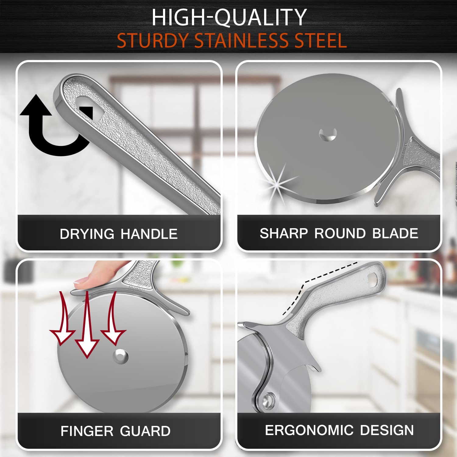 Snapklik.com : Better Houseware Professional Pizza Cutter Wheel ...