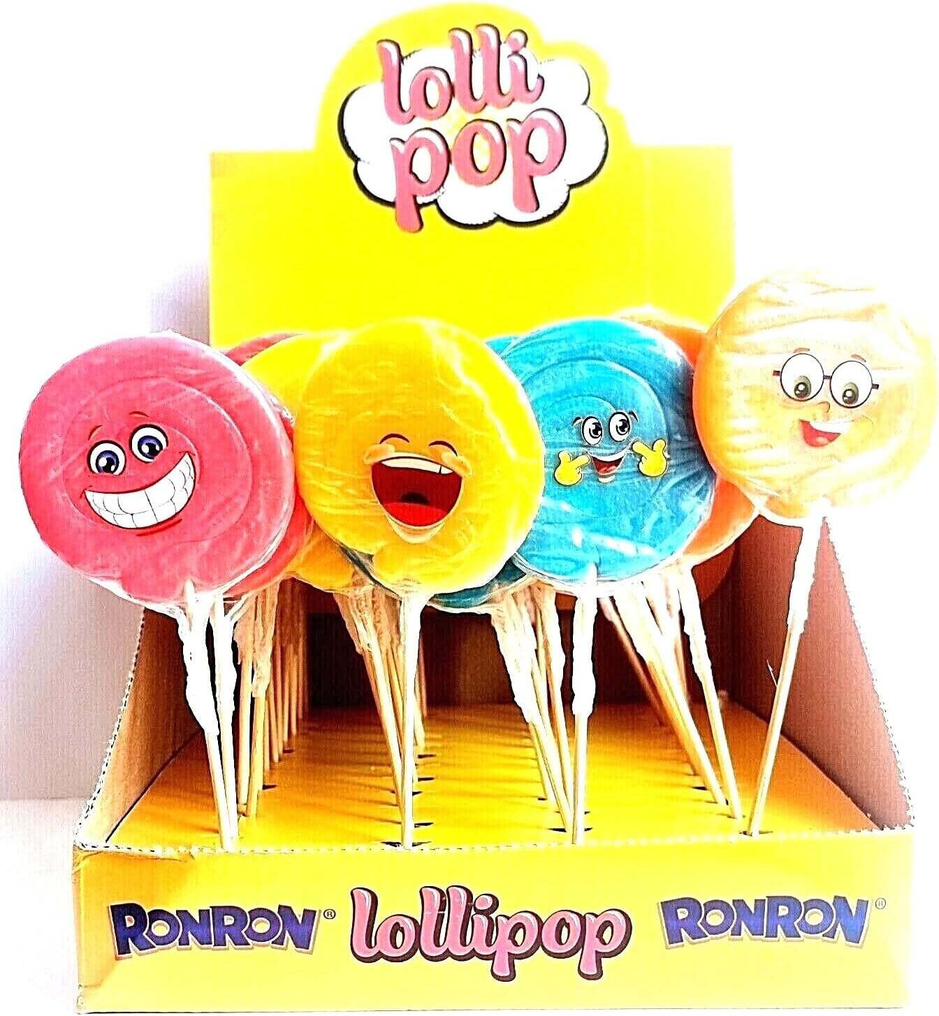 Ron Ron Smiley Face Lollies fruit Flavour Kids Party Bag Sweets 30gram ...