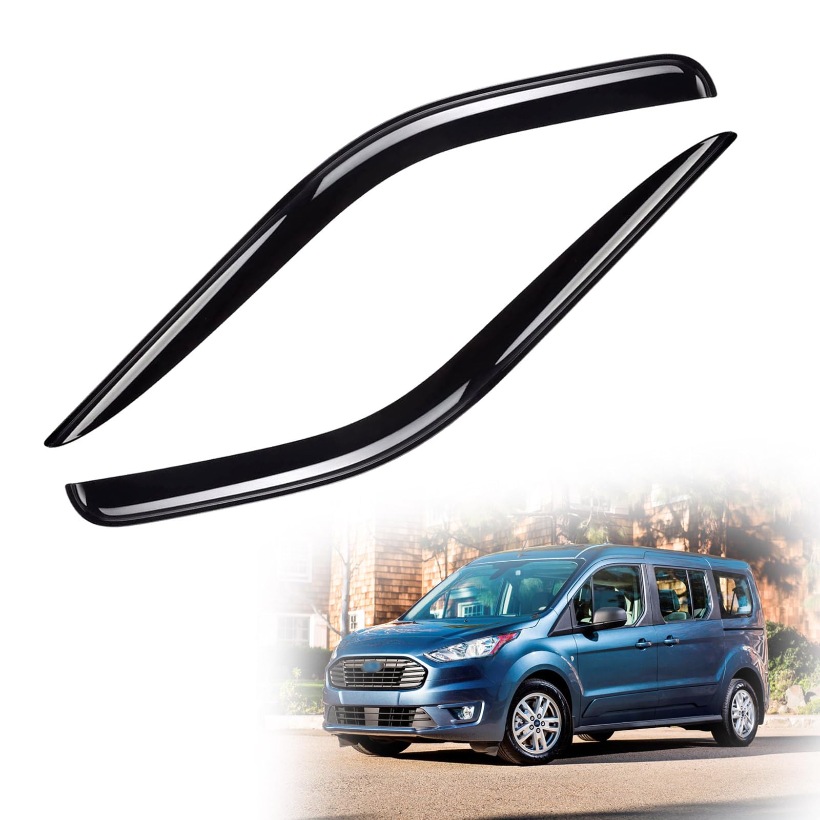 Window Rain Guards Ford Transit 2014-2023,Tape-on Window Visor Guards ...