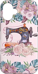 Amazon.com: iPhone 16 Vintage Sewing Machine Purple Floral Quilting ...