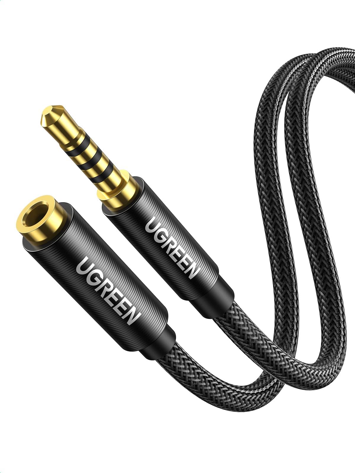 UGREEN 3.5mm Extension Cable Braided Hi-Fi Stereo Audio 4-Pole Mic TRRS ...
