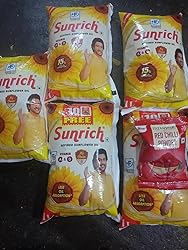 Sunrich Sunflower Oil Pouch, Edible Oil For Cooking & Frying, Everyday ...