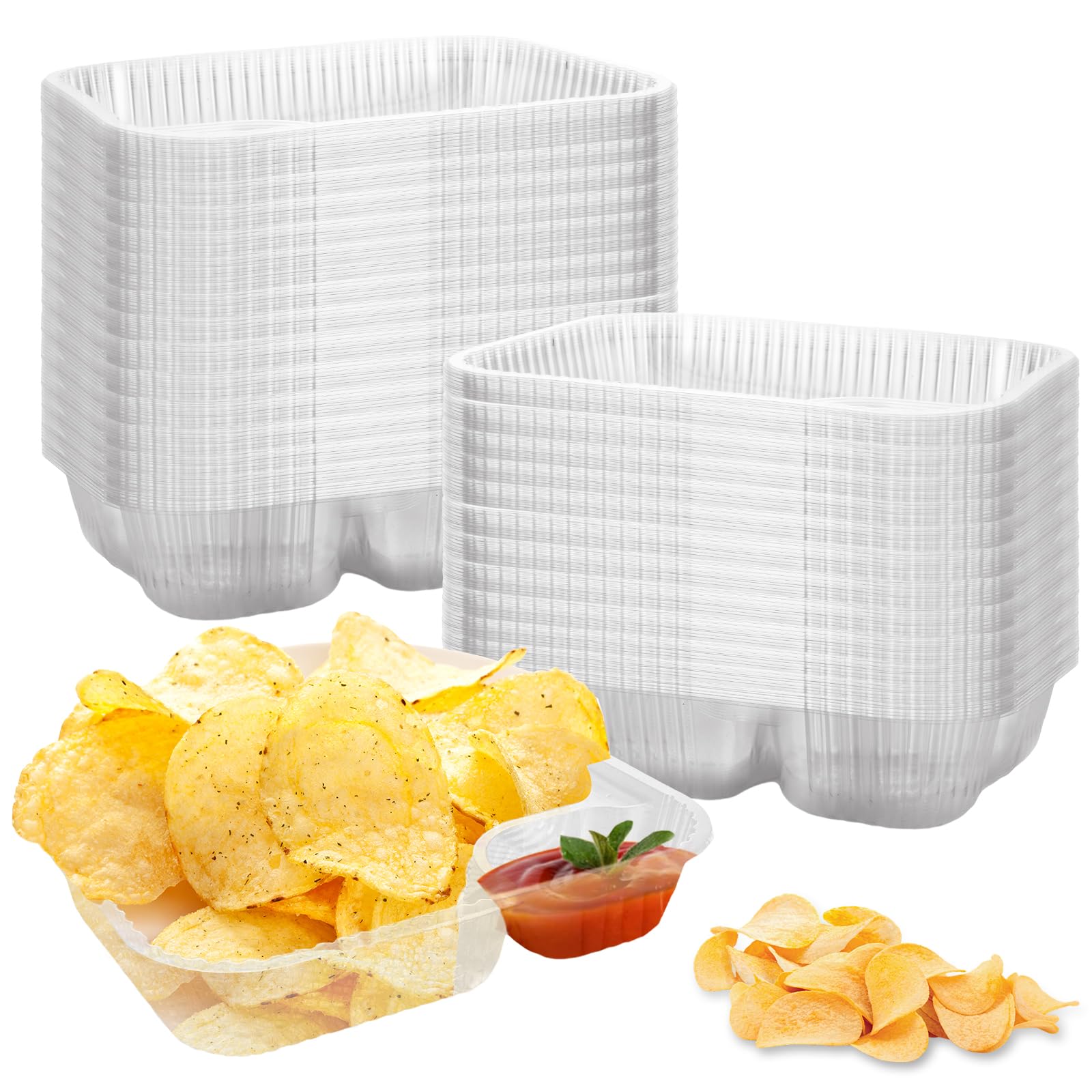 Snapklik.com : RHBLME 300 PACK Nacho Trays, Large 8"x6" Plastic Nacho ...