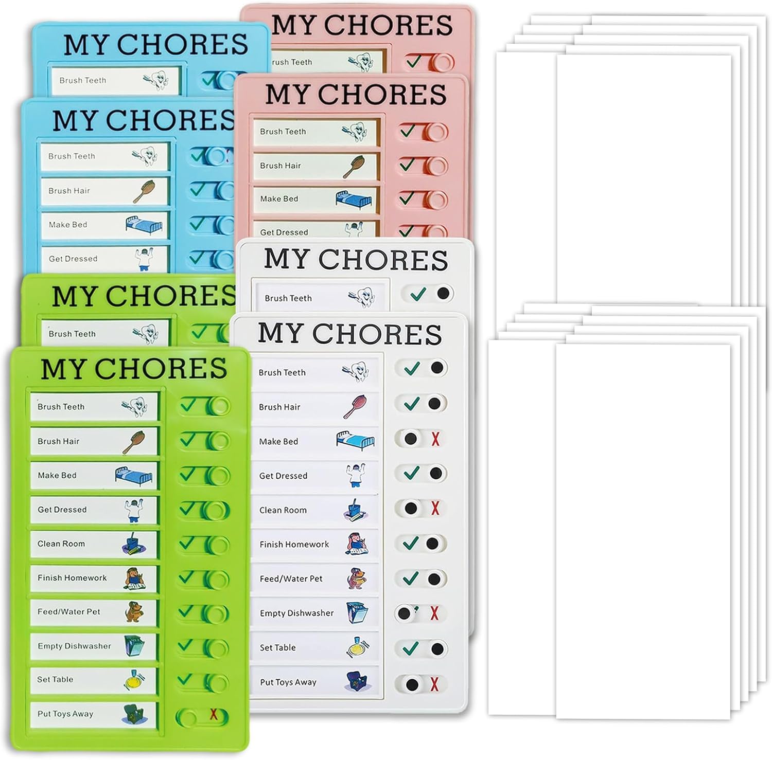 Amazon.com : 8pcs Chore Chart Boards for Kids Multiple Kids, Memo ...