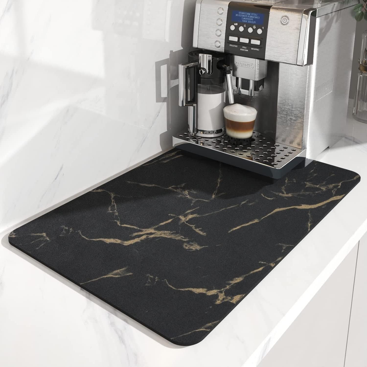 Amazon.com: Dish Drying mat Coffee bar mat Counter top mat Coffee ...