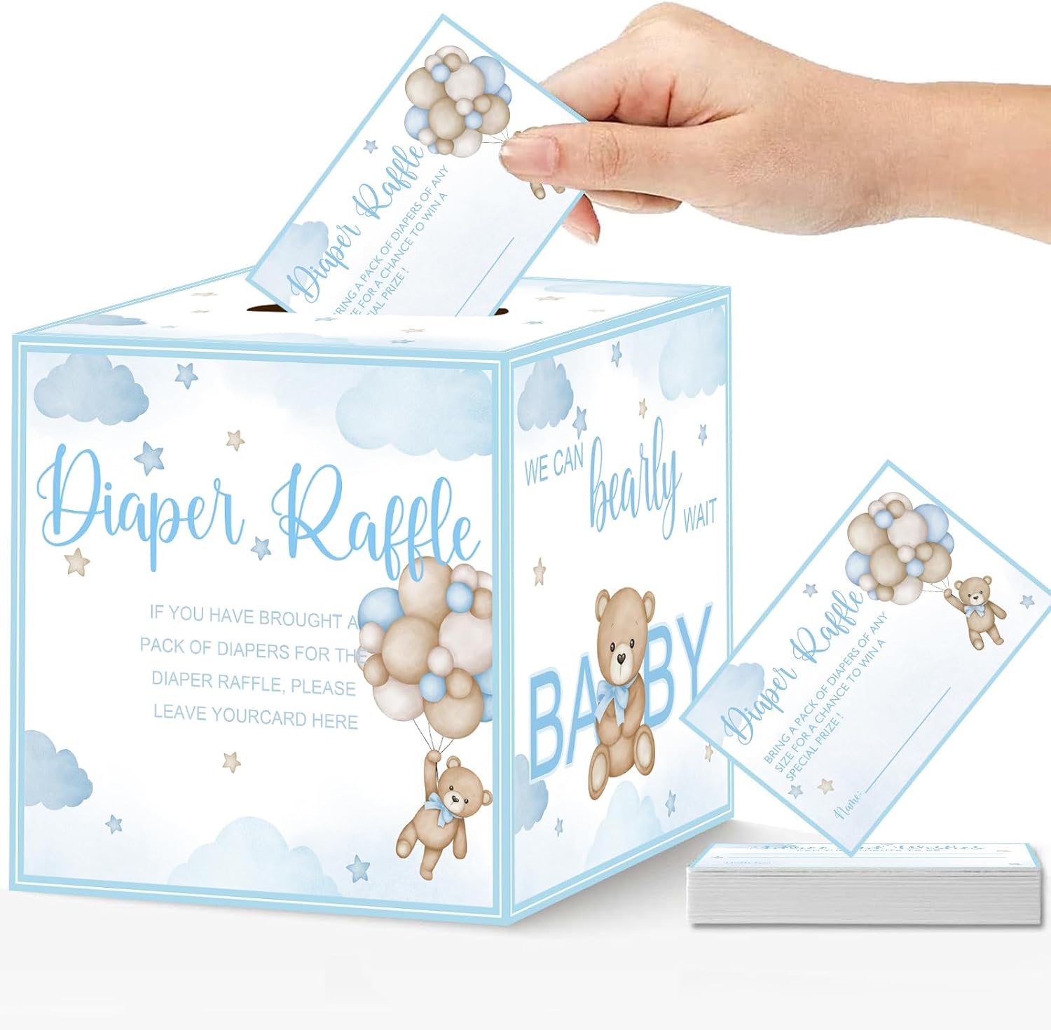 Amazon.com: 51 Pcs Bear Diaper Raffle Tickets with Diaper Raffle Card ...