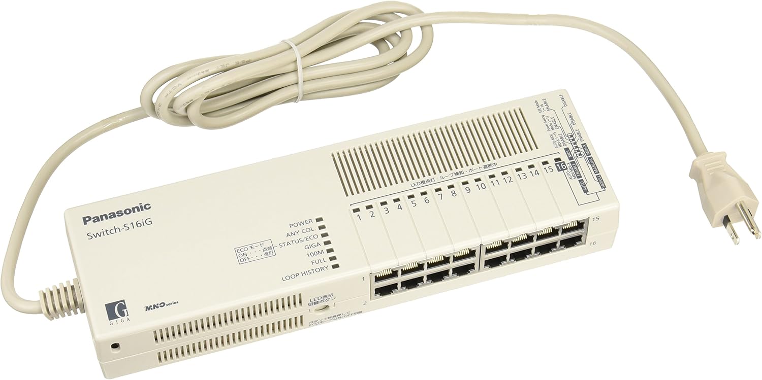 Amazon.co.jp: Panasonic ES Net Works Tap Type 16 Port L2 Switching Hub ...