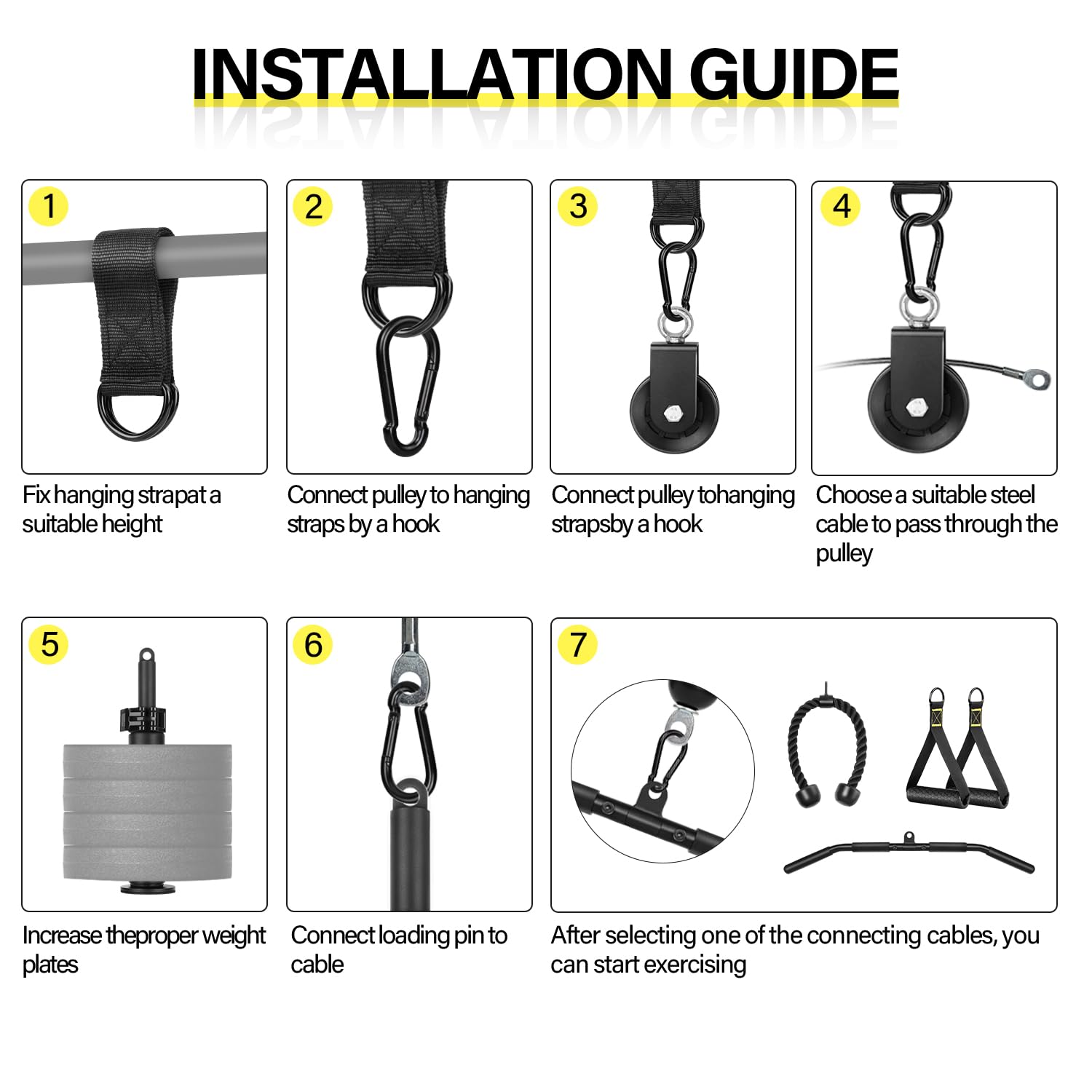 Snapklik.com : Fitness LAT And Lift Pulley System, Cable Pulley ...