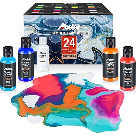 Amazon.com: ARTEZA Acrylic Pouring Paint, Set of 32, 2oz Bottles ...