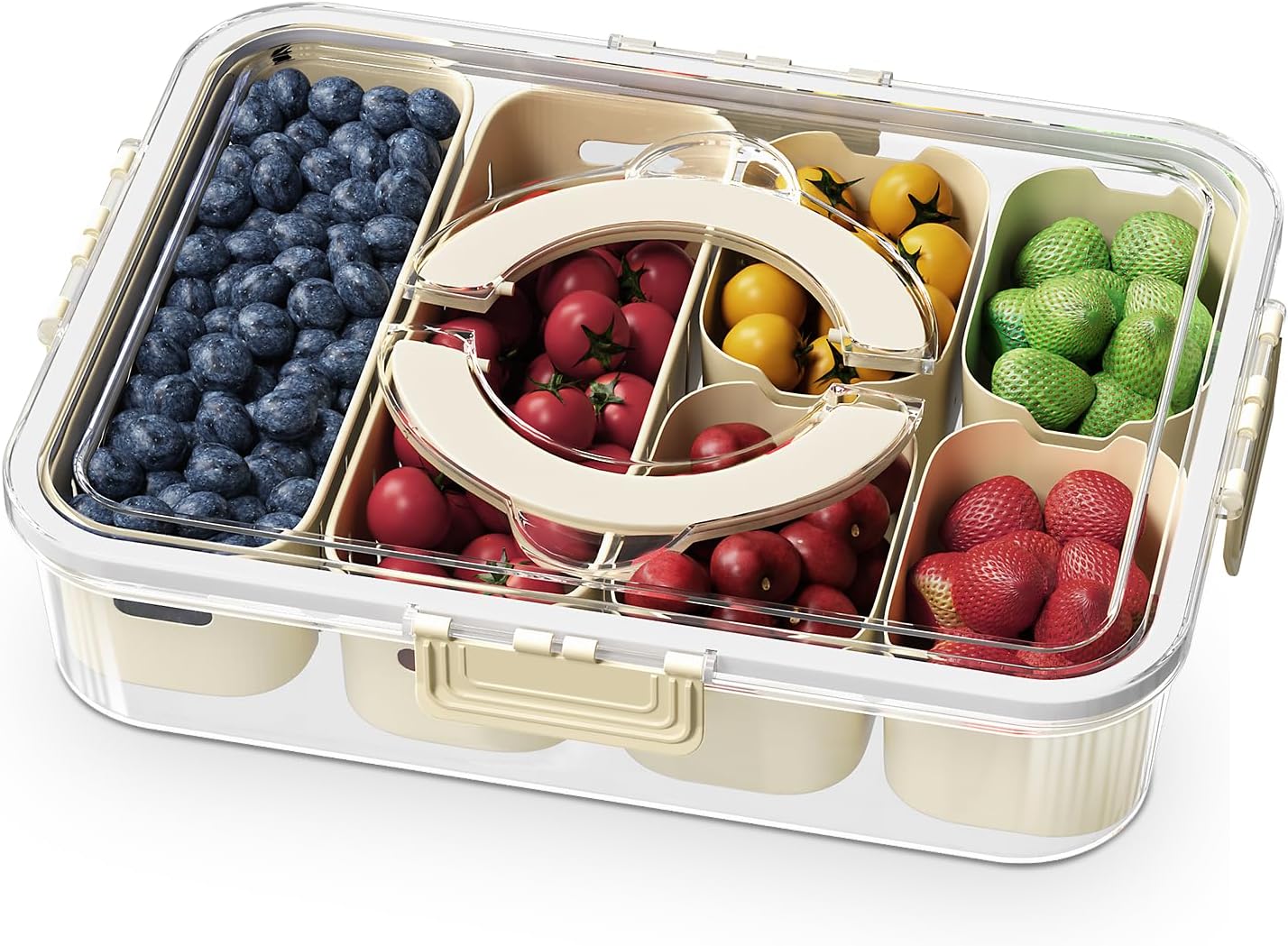 Amazon.com: Dau Dau Travel Snackle Box Container,Clear Divided Serving ...