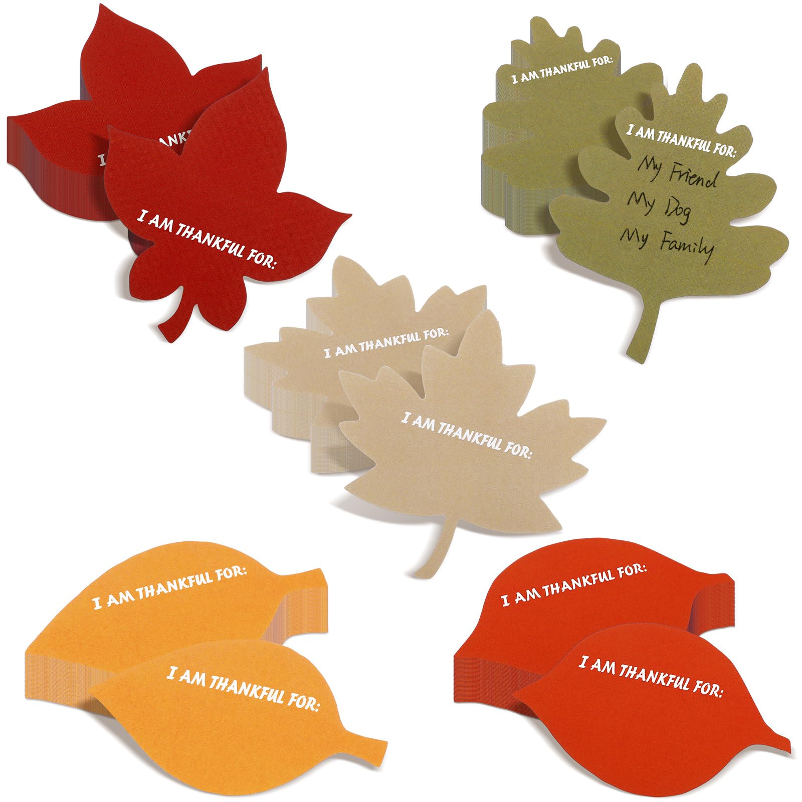 Snapklik.com : 100 Pcs Thanksgiving Leaf Table Cards I Am Thankful Leaf ...