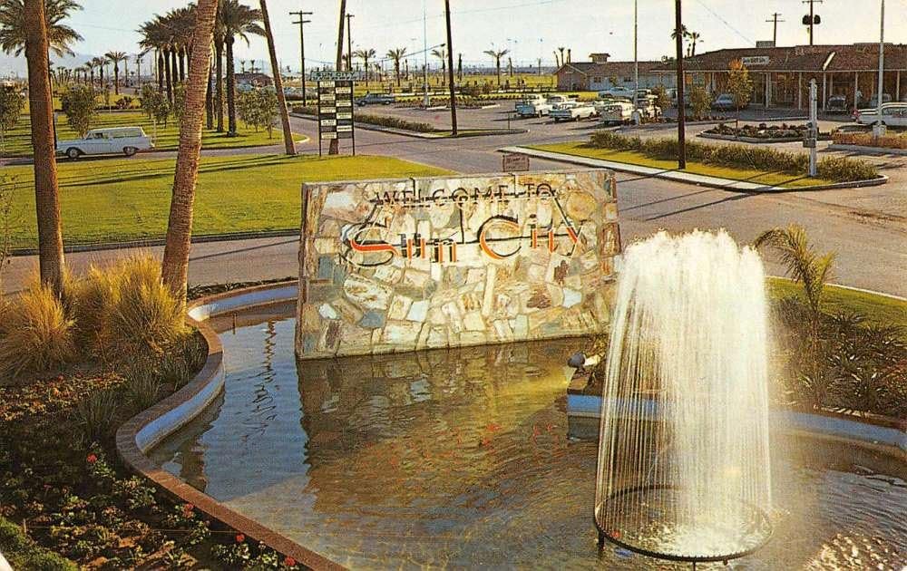 Amazon.com: Sun City Arizona Sign Entrance Fountain Vintage Postcard ...