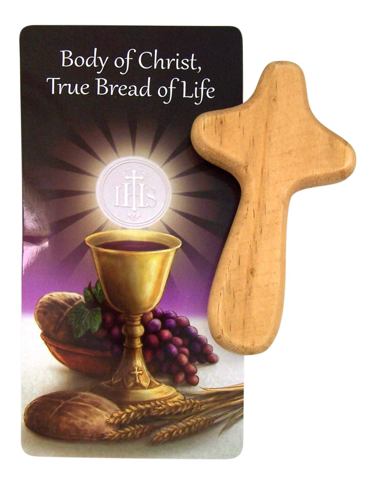 Amazon.com: Autom Bread of Life First Communion Hand-Held Prayer Wooden ...