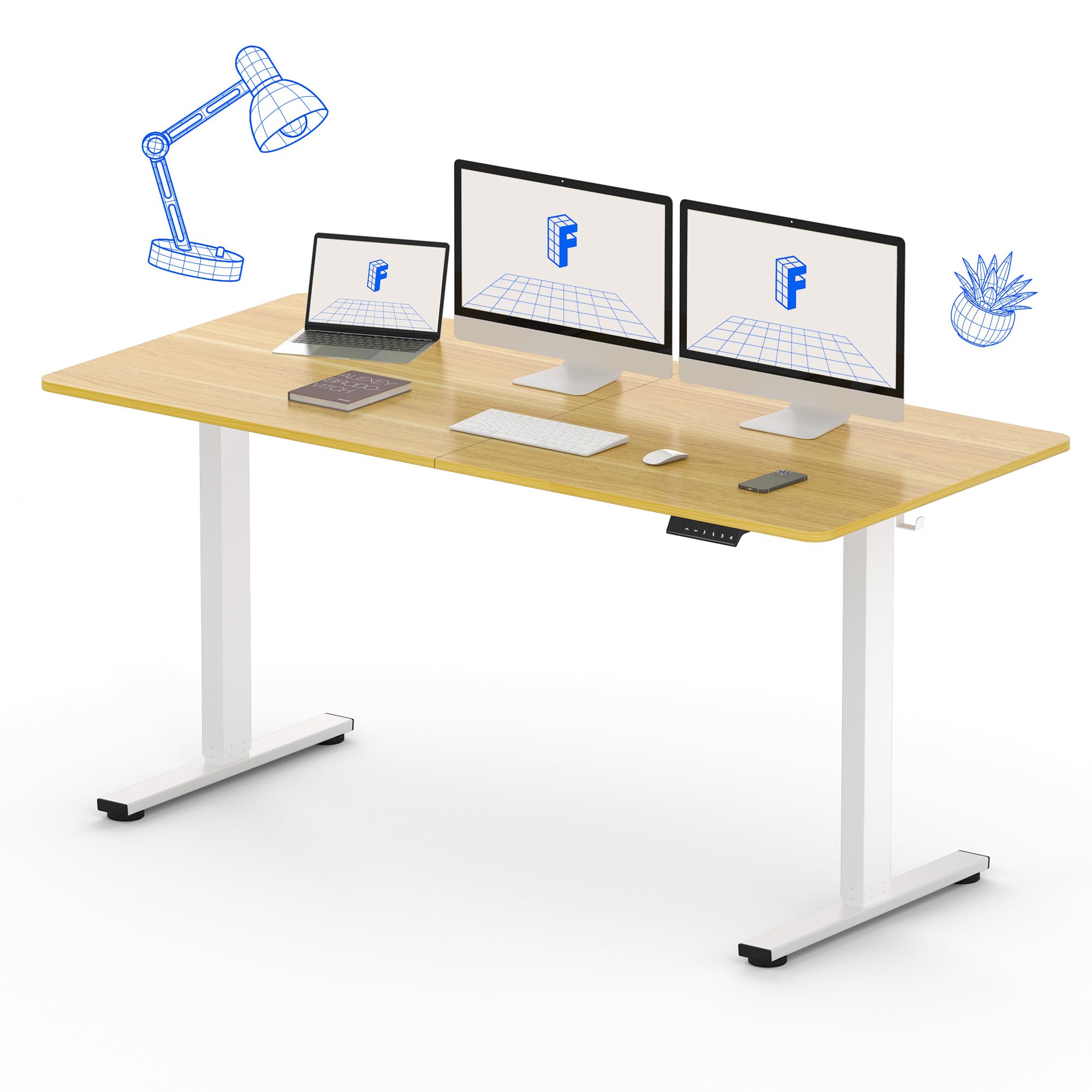 Amazon.com: FLEXISPOT Electric Standing Desk 63 x 24 Inch Adjustable ...