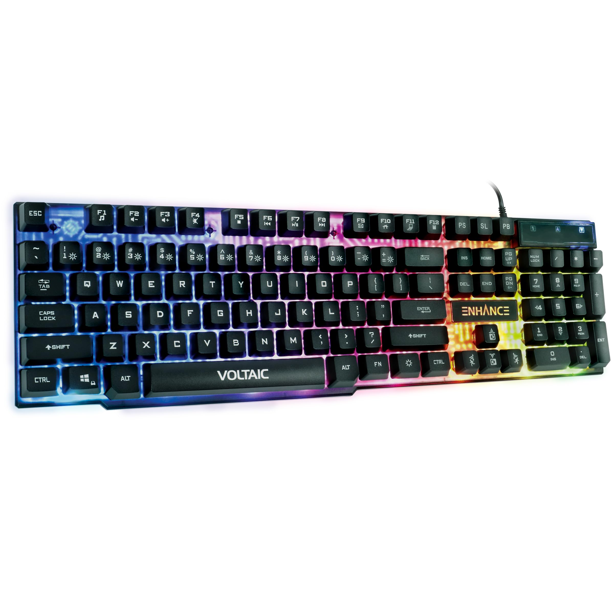 Amazon.com: ENHANCE Voltaic 2 Gaming Keyboard - LED Backlit Membrane ...