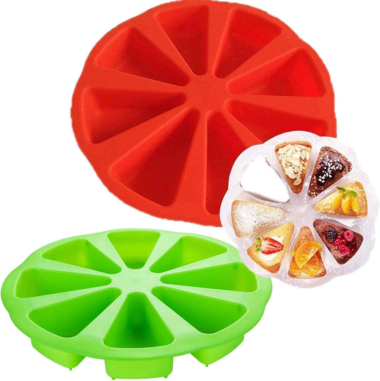 Amazon.com: XIZHI 2 Pack Silicone Baking Molds, Triangle Cake Pan DIY/8 ...