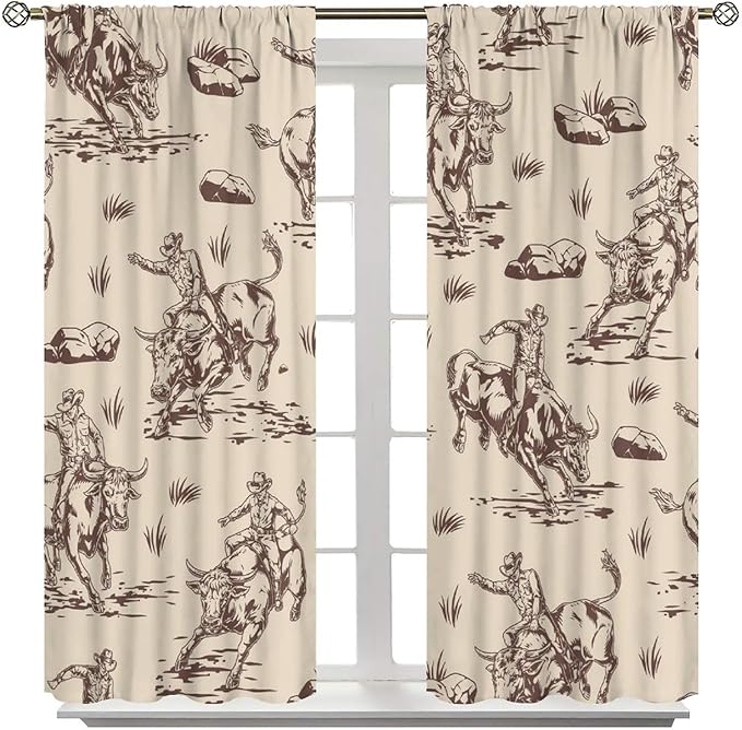 Amazon.com: AuiMzoo Western Cowboy Curtains, Wild West Desert Rustic ...