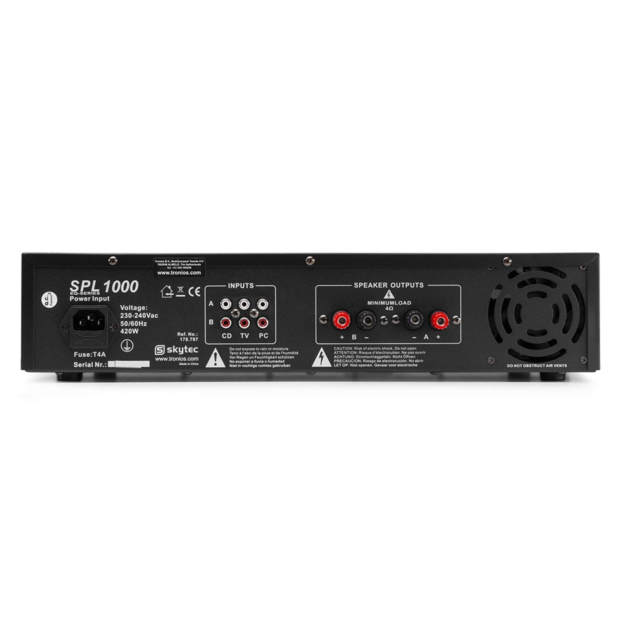 Skytec SPL-1000 Stereo Power Amplifier Home HiFi 19 Inch Rack Mount PA ...