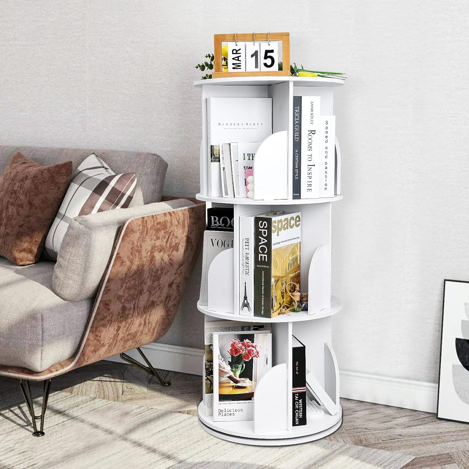 Snapklik.com : YGYQZ Upgraded Rotating Bookshelf - Bling 360 View ...