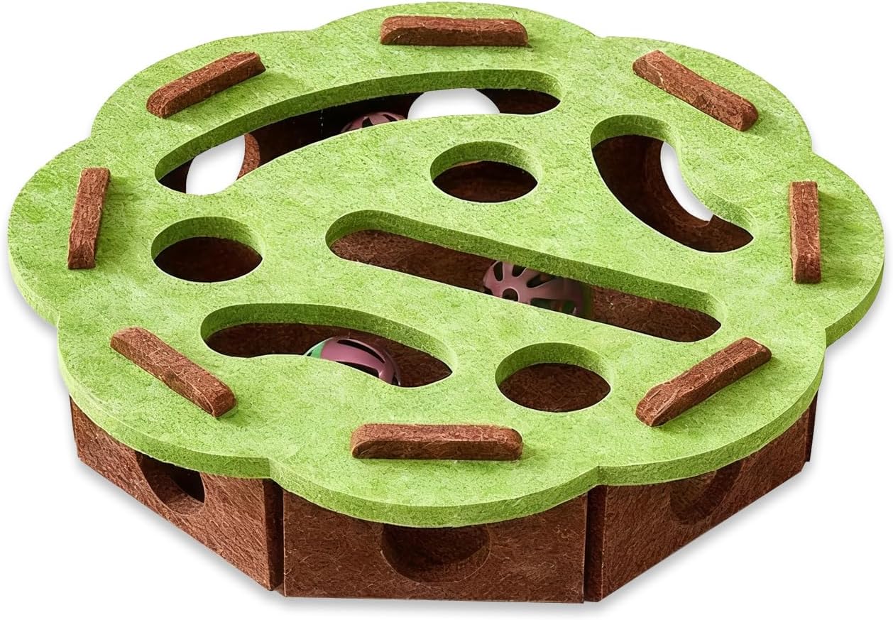 Amazon.com: NIMYEST Interactive Cat Puzzle Toy, Felt Maze Box with Bell ...