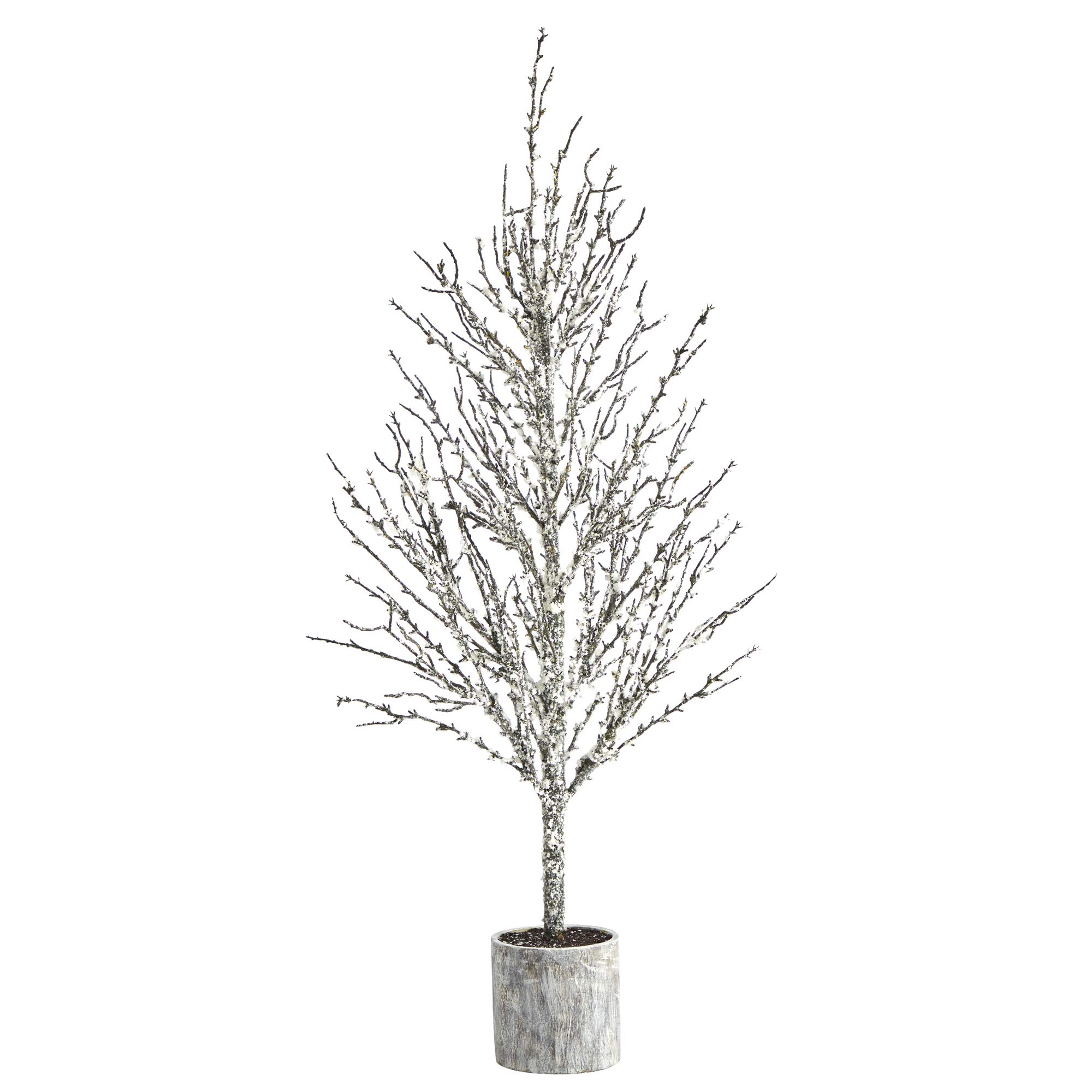 Amazon.com: Nearly Natural 4ft. Snowed Twig Artificial Tree in ...
