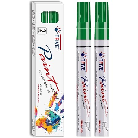 Amazon.com: Green Paint Markers Pens - Single color 6 Pack Permanent ...