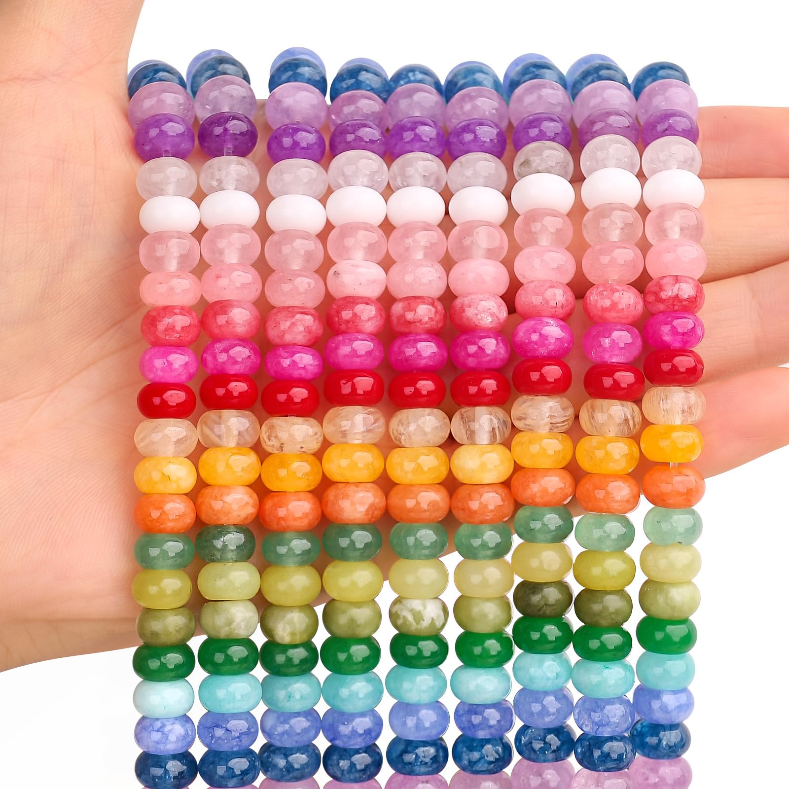 Amazon.com: BONNY BOXX Natural 5 * 8mm Mulitcolor Rondelle Beads ...