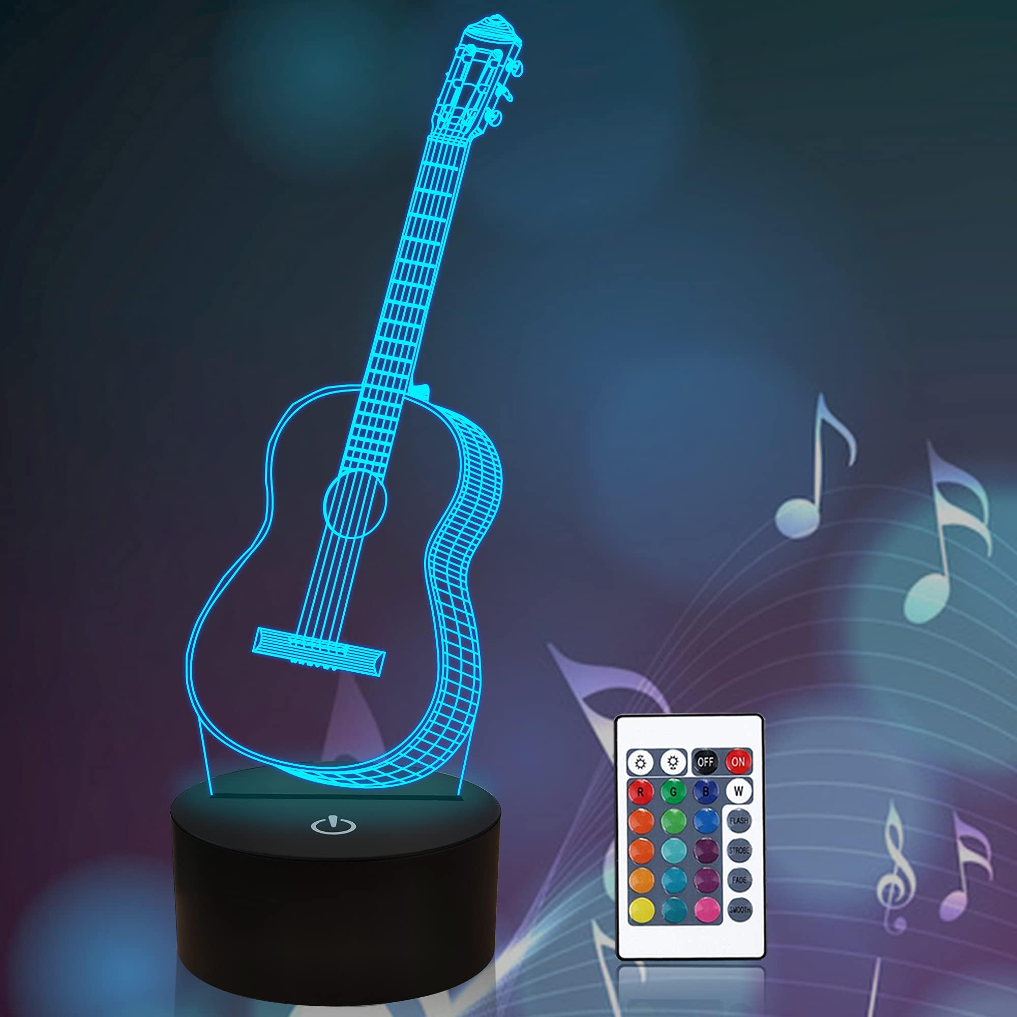 3D Night Light Guitar Gifts for Music Lover, 3D Illusion Lamp with ...
