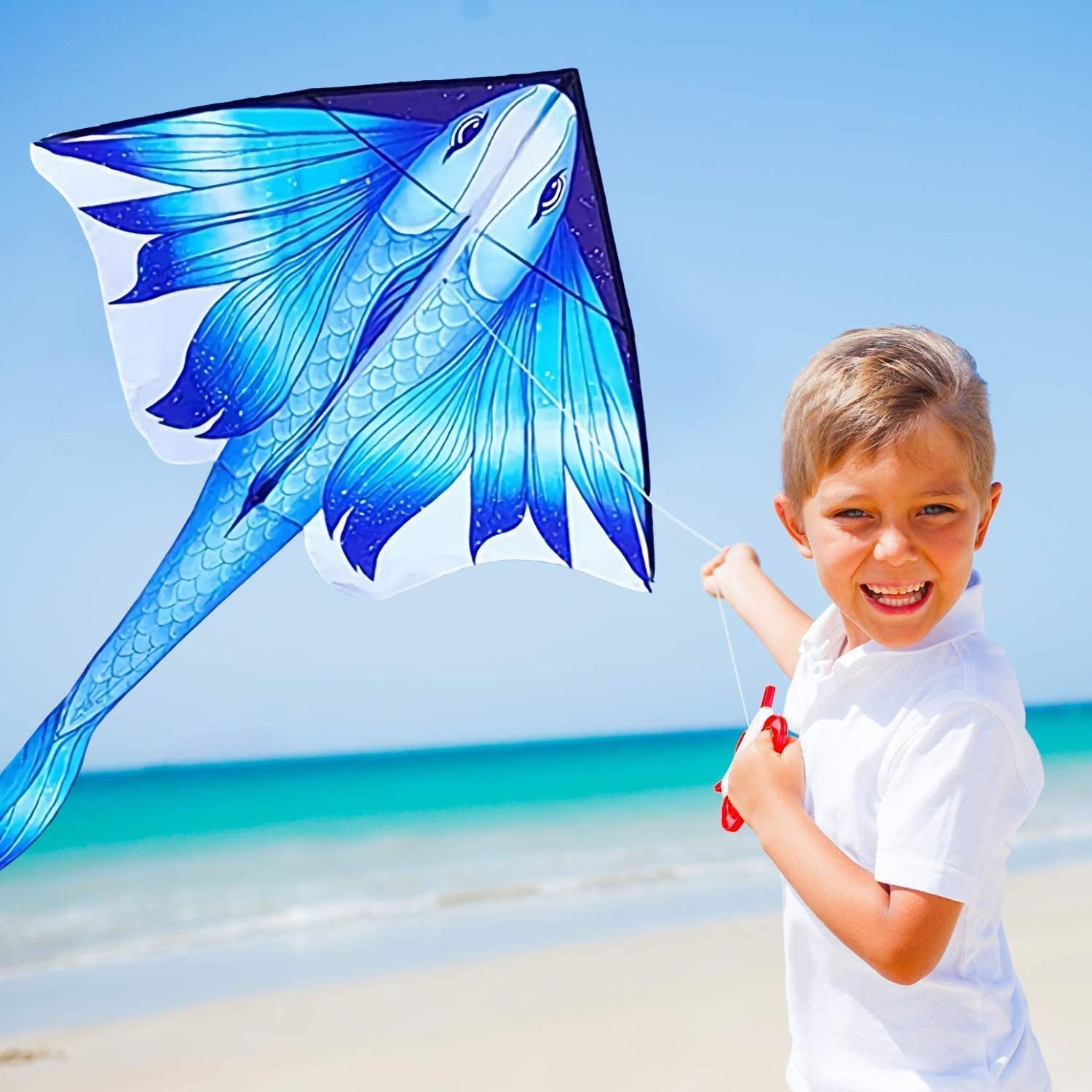 Buy Flying Hoofer Flying Fish Kite for Kids and Adults, Large Delta ...