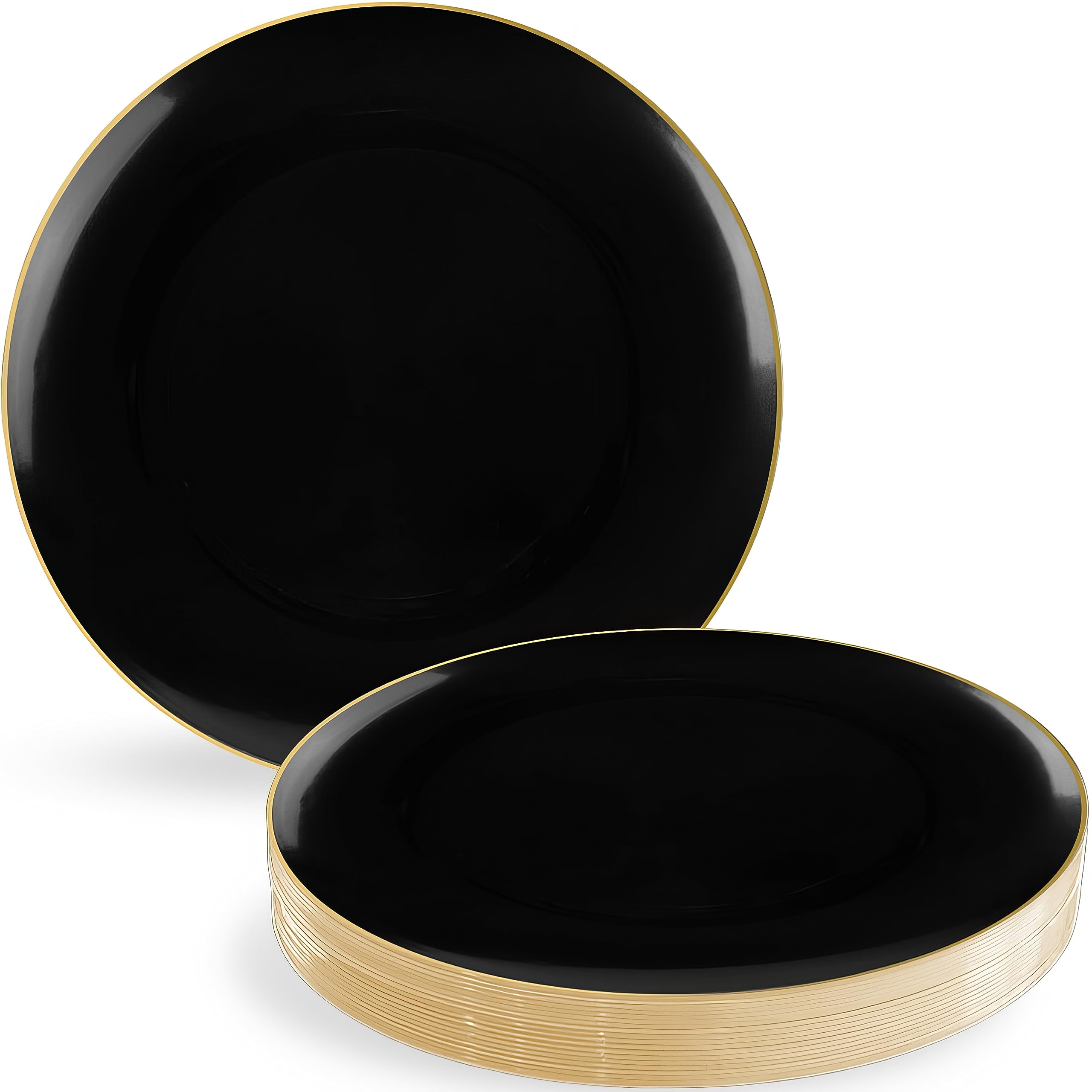 Amazon.com: Blue Sky Organic Black/Gold Rim Plates (10 Pack) – 6 ...